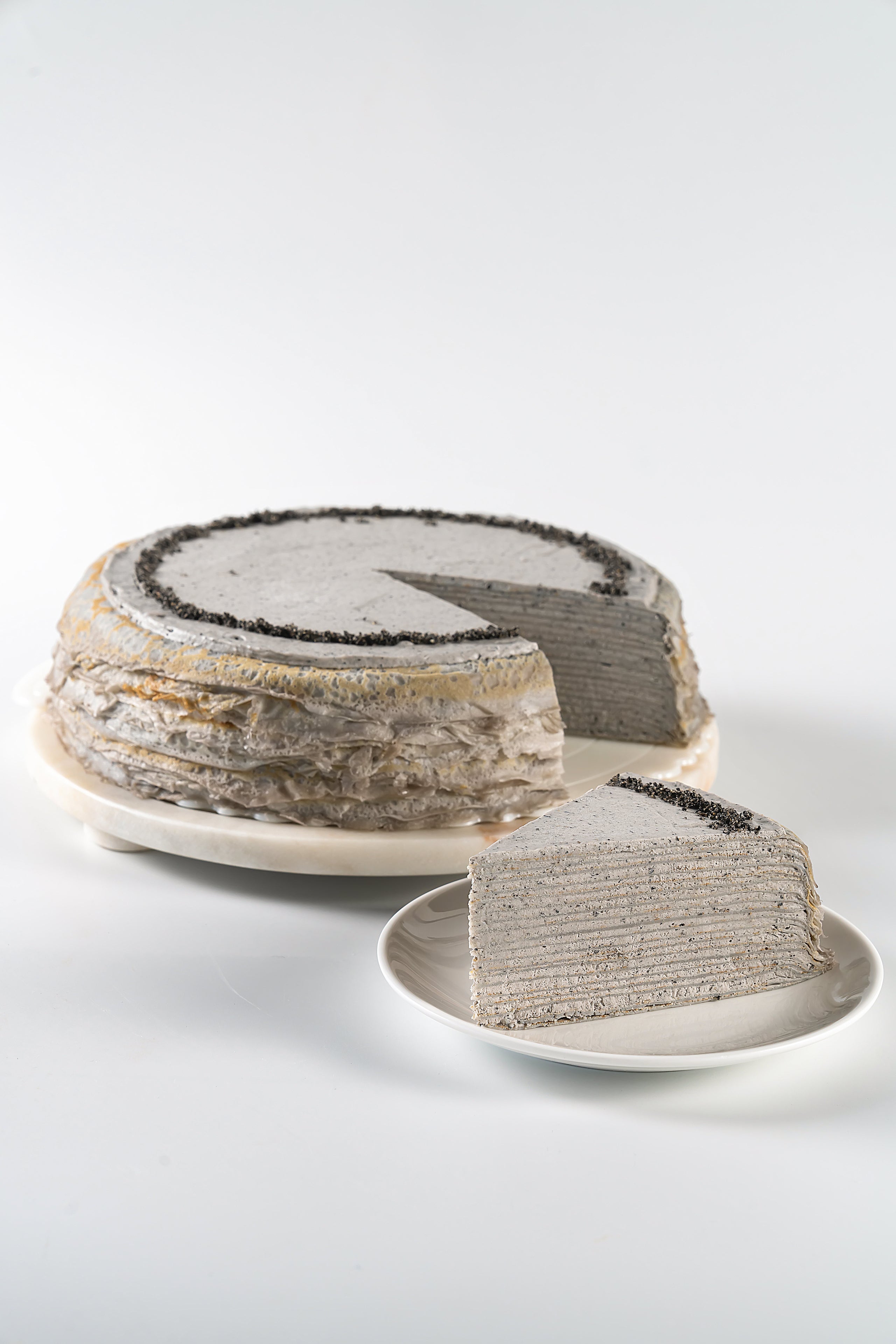 Black Sesame Millie Crepes Cake黑芝麻千层 | Savorology Artisan Bakery