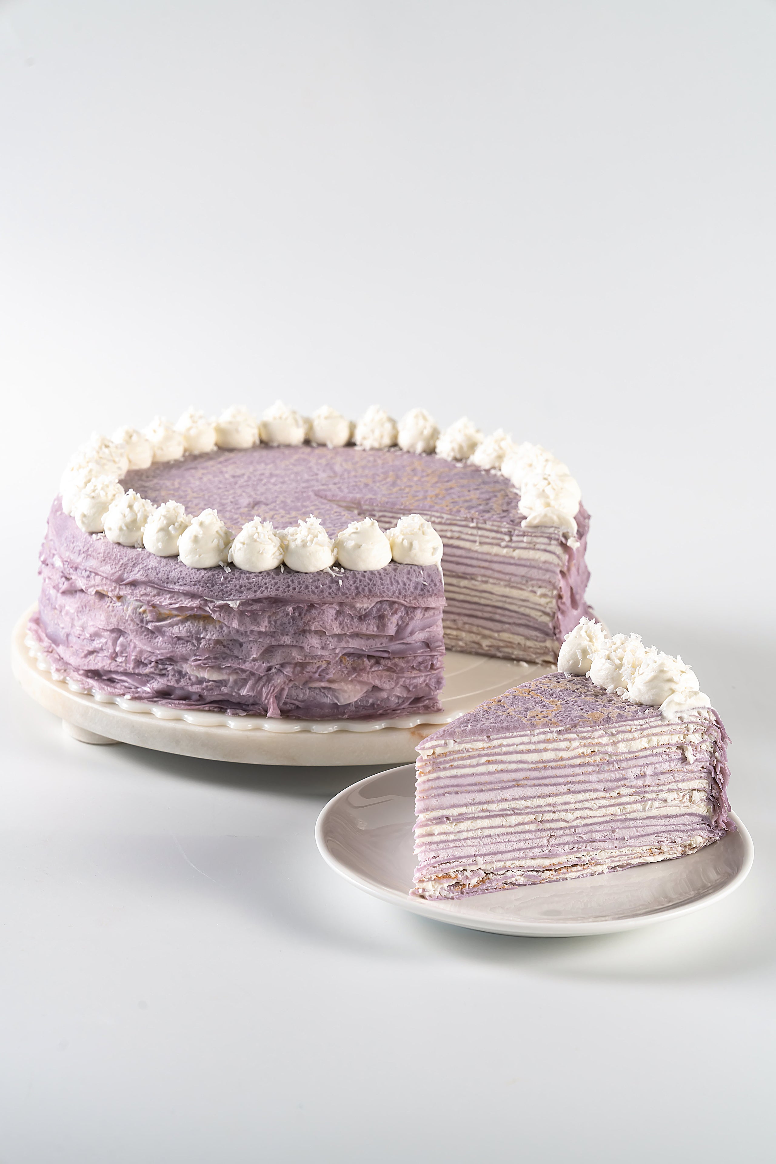 Coconut Taro Millie Crepes Cake椰子香芋千层 | Savorology Artisan Bakery